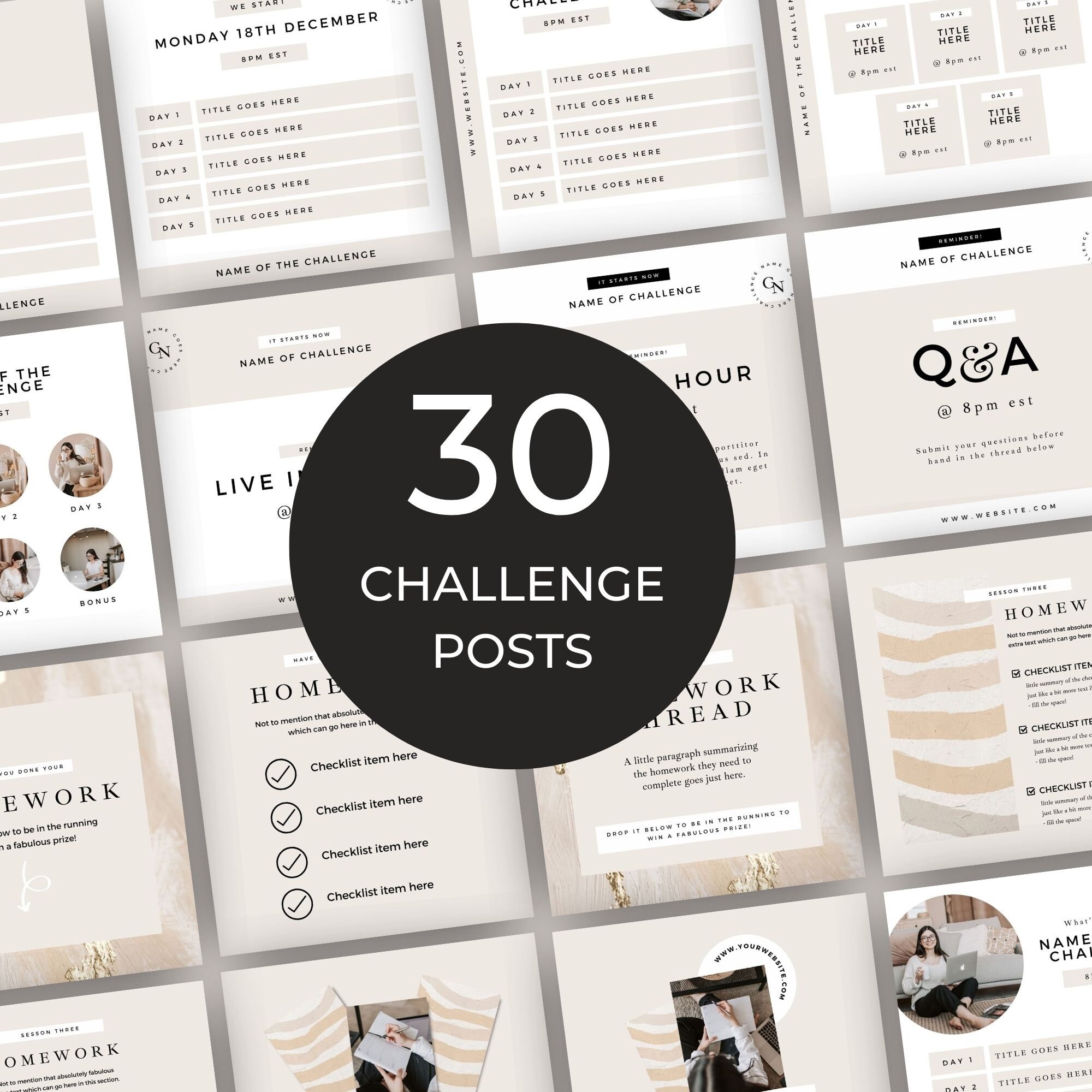 Challenge Workbook Template Lead Magnet Template Bundle - Etsy