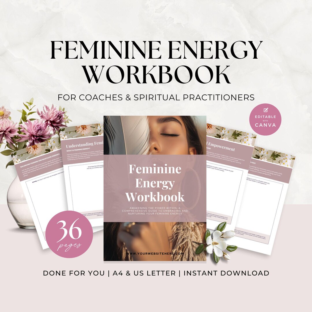 Feminine Energy Workbook for Coaches, Self-love & Empowerment Guide ...