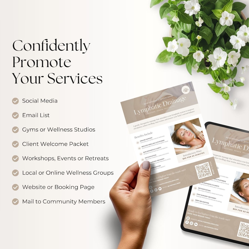Lymphatic Drainage Massage Flyer Canva Template | Marketing for Med Spa ...