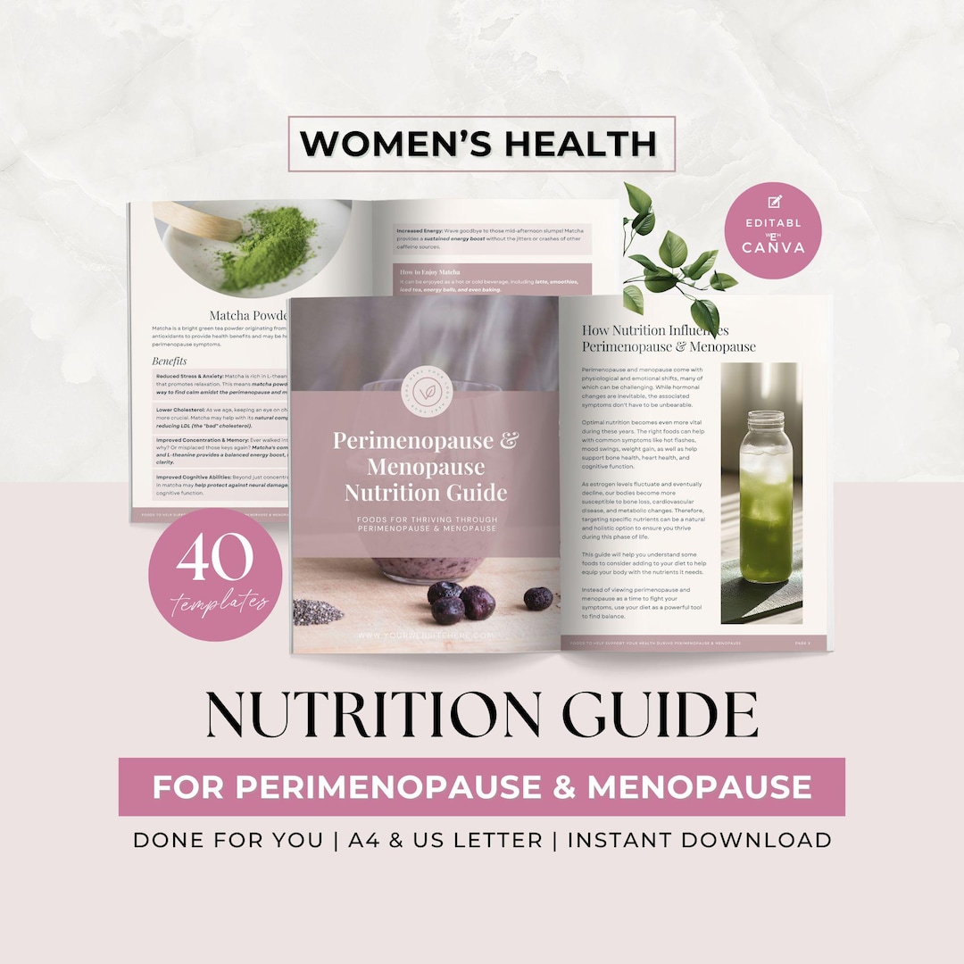 Perimenopause and Menopause Nutrition Guide for Clients, Health Coach Lead Magnet, Done for You ...