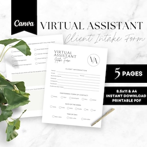 Editable Virtual Assistant Client Intake Form Template - Etsy