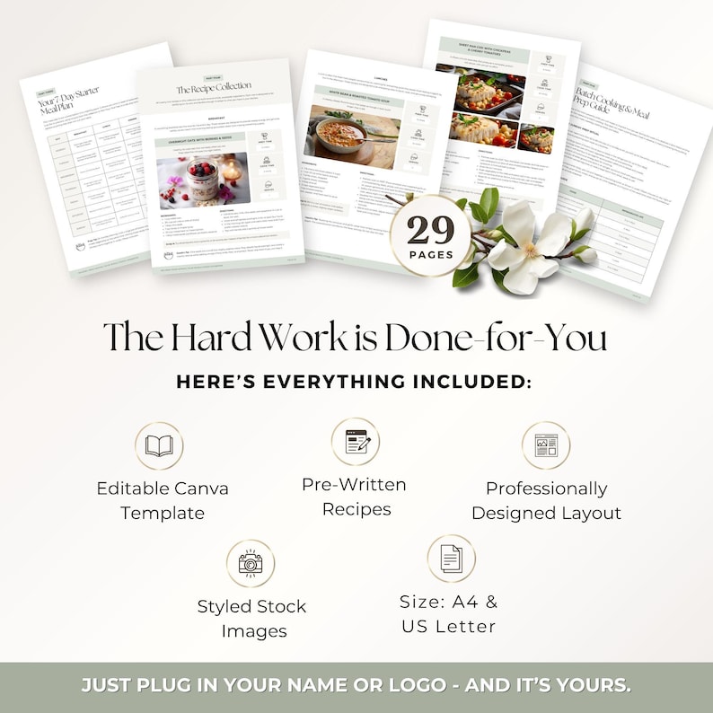 Canva Nutrition Guide & Cookbook Template With Healthy Recipes and Meal ...