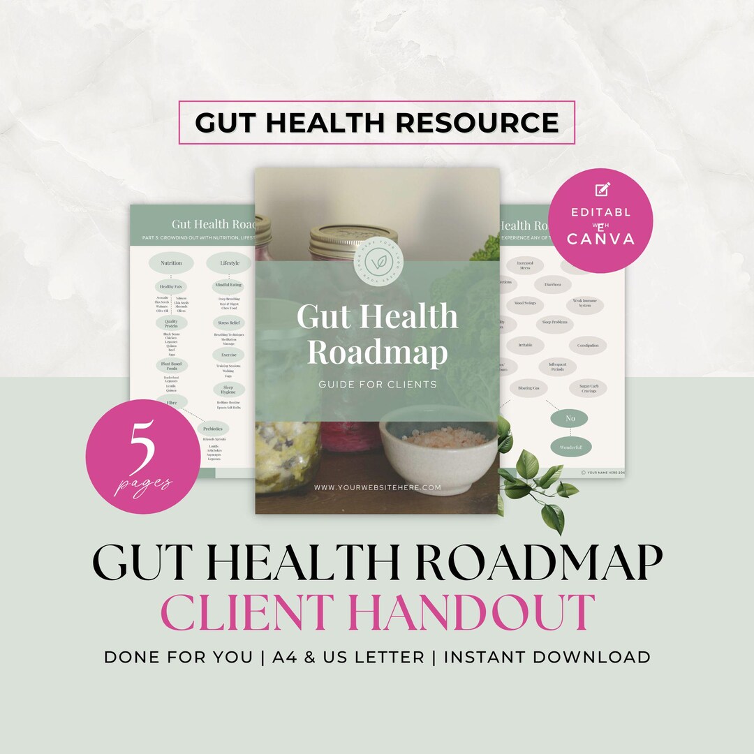 Healthy Gut Roadmap Guide for Clients, Health Coaching Program Template ...