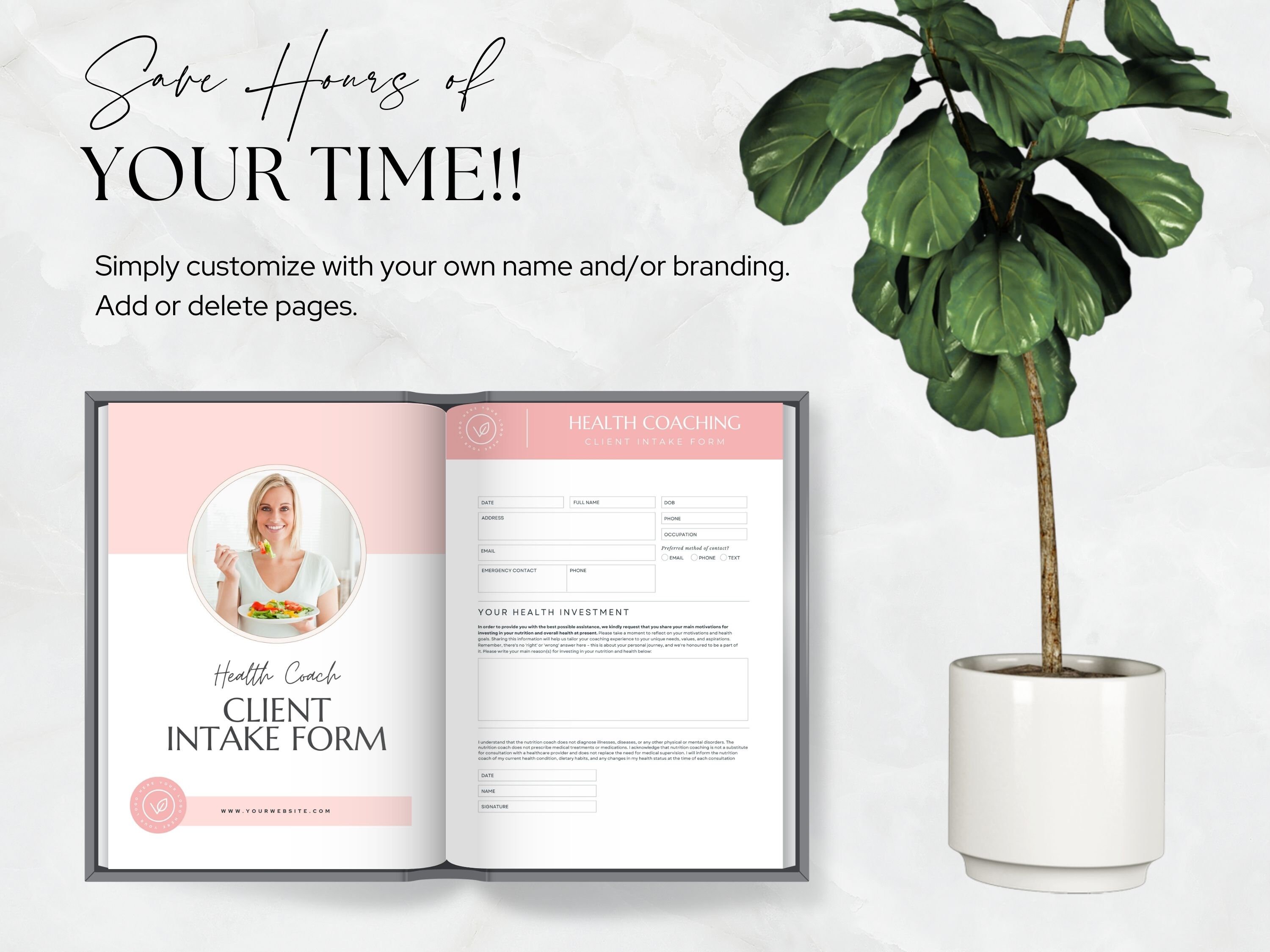 Health Coach Intake Form, Client Questionnaire, Consultation, Welcome ...