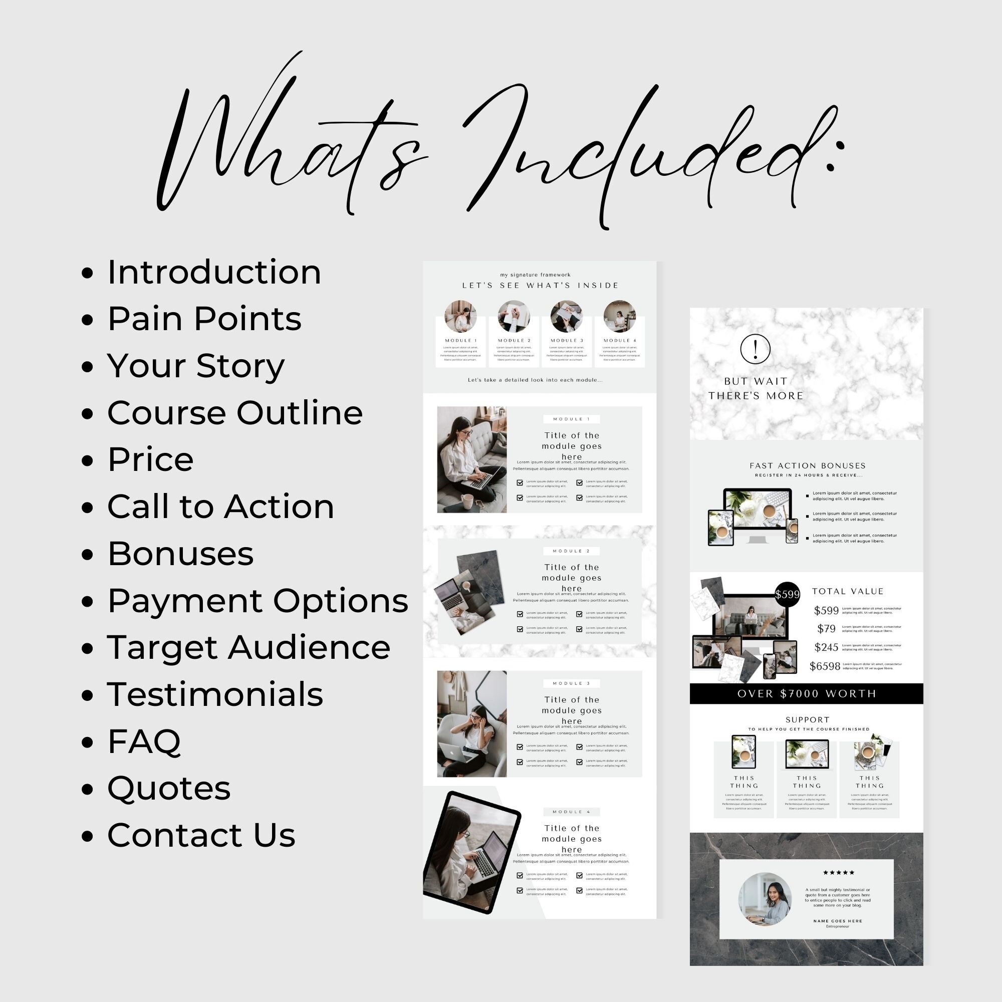 Sales Page Canva Template Coaching Course Sales Page Sales - Etsy