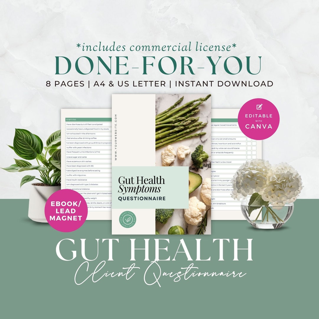 Gut Health Symptoms Questionnaire, Health Coach Intake Form, Client ...