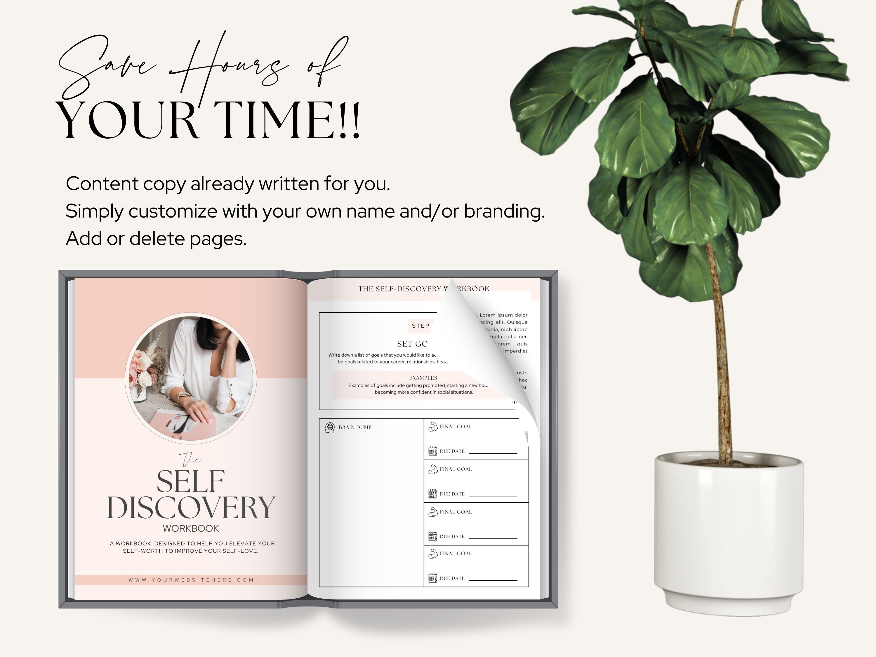 Self Discovery Workbook, Coaching Worksheet Template Canva, Done for ...