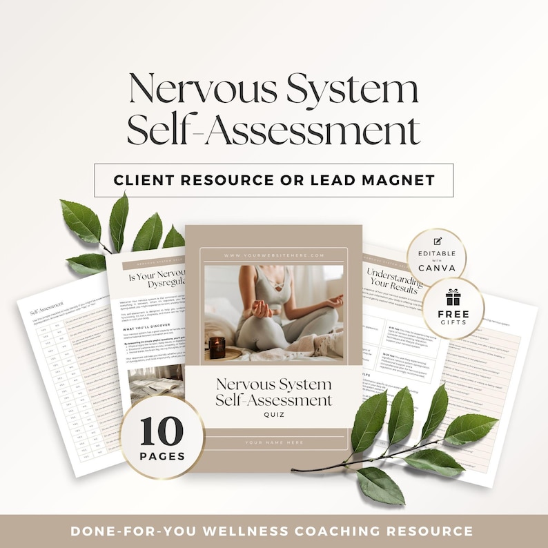 Nervous System Regulation Self-assessment Canva Template: Client Quiz ...