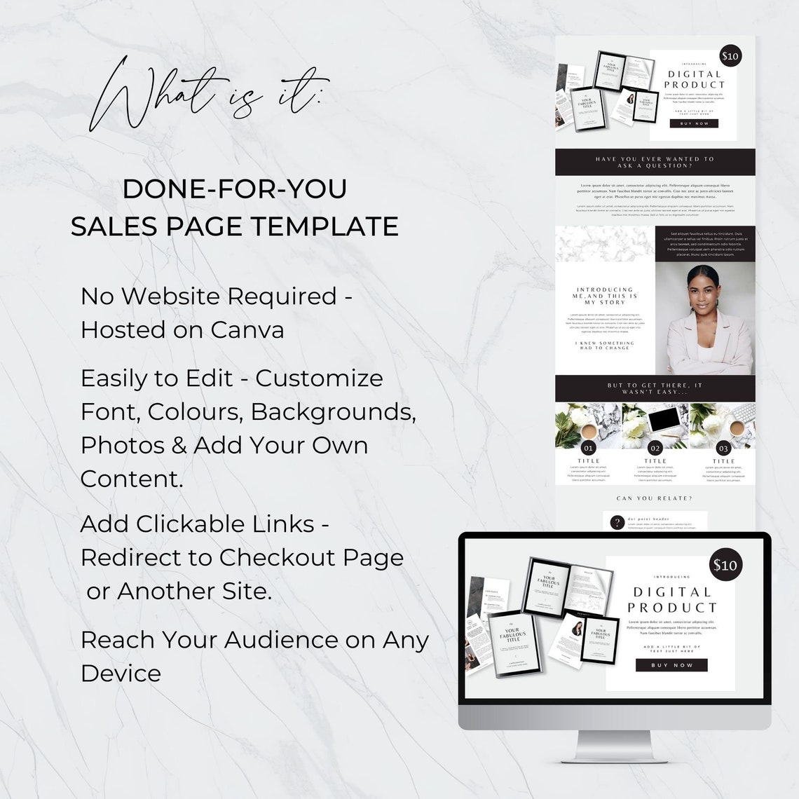 Sales Page Template for Product Canva Canva Digital Product - Etsy