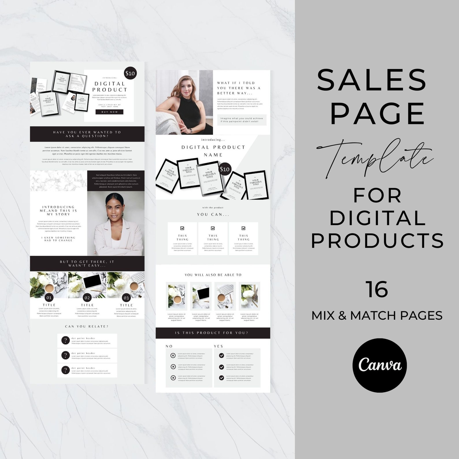 Sales Page Template for Product Canva Canva Digital Product - Etsy