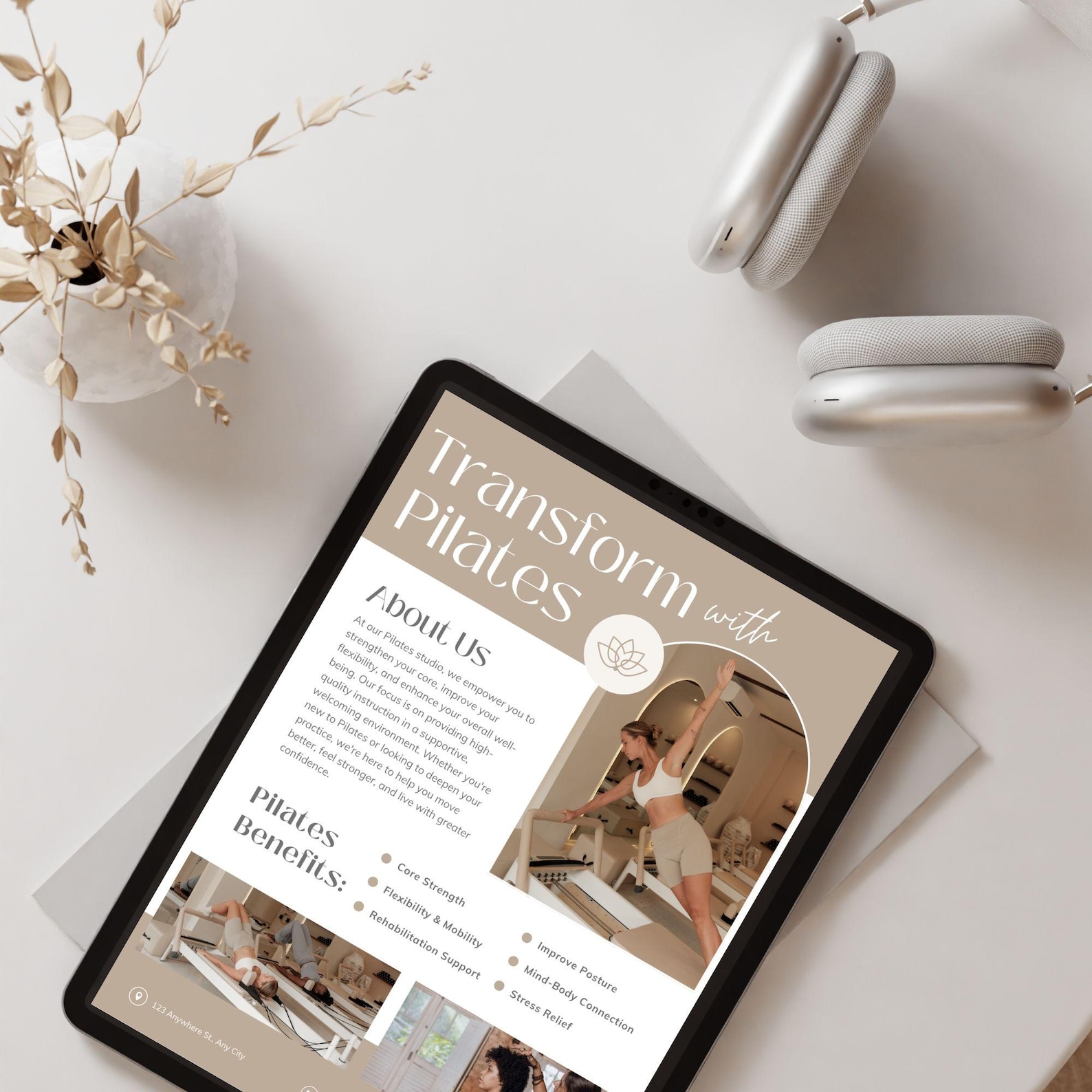 Pilates Flyer Template, Yoga Studio Flyer, Service Promotion, Health ...