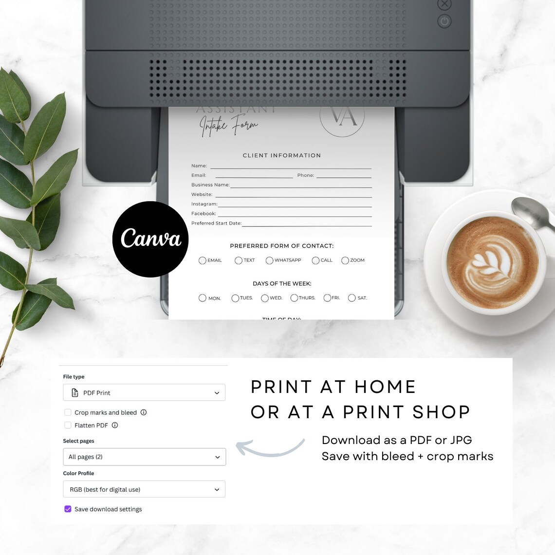 Virtual Assistant Intake Form, Client Onboarding Template, Personal ...