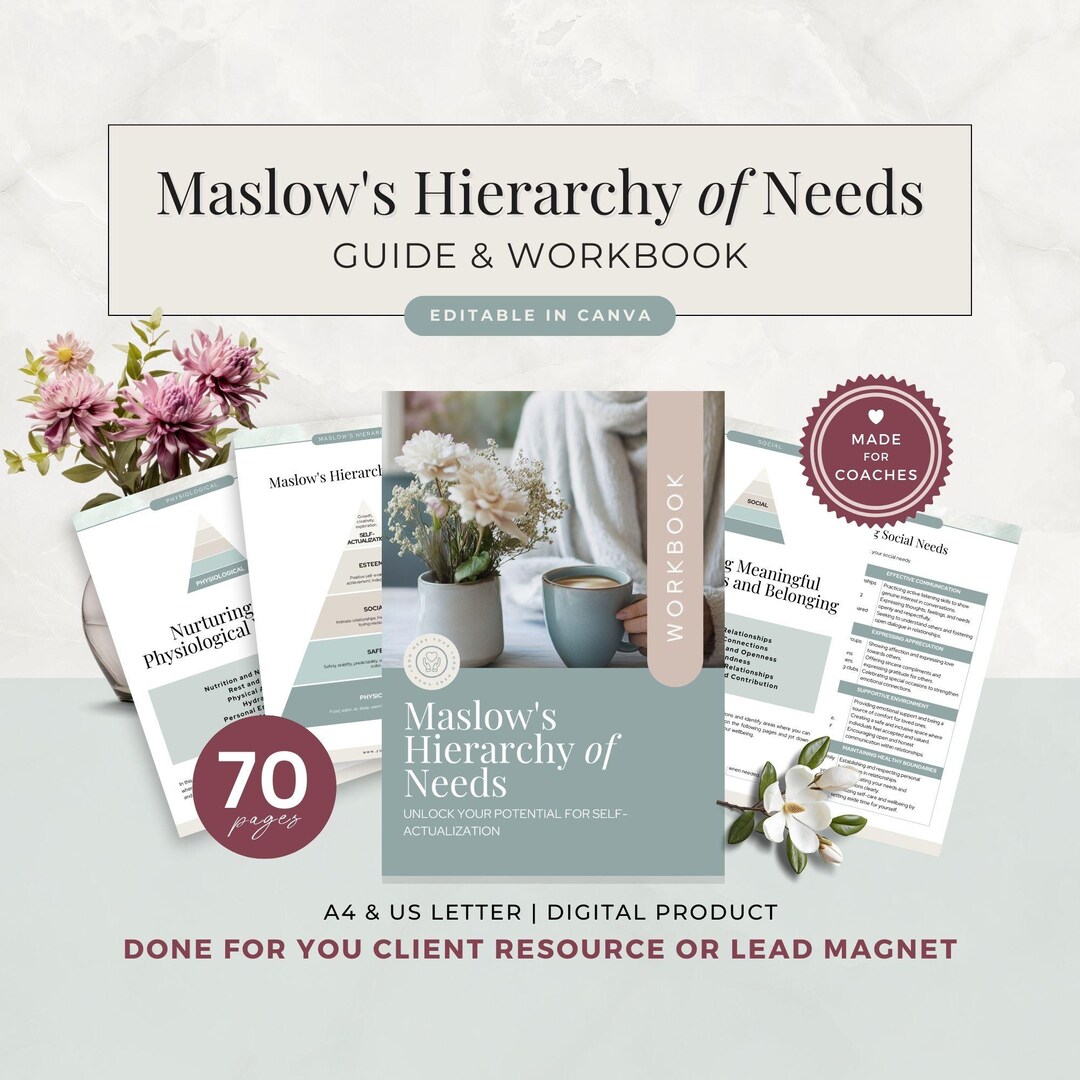 Maslow’s Hierarchy of Needs Workbook, Done for You Self-discovery Guide ...