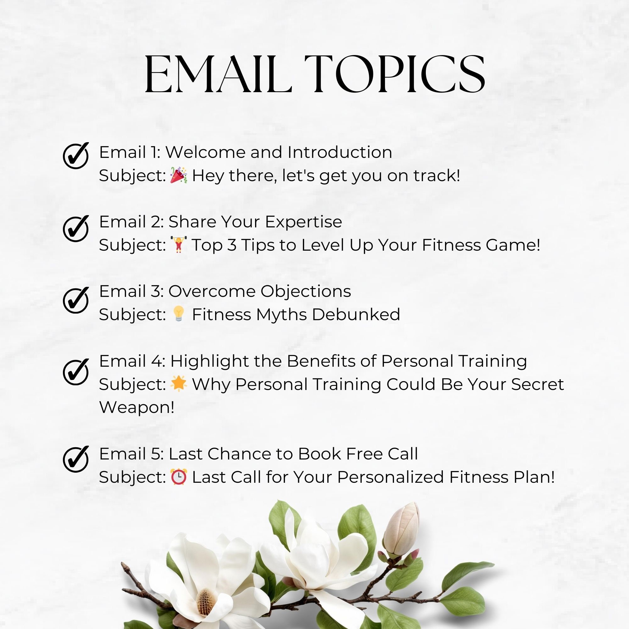 Welcome Email Sequence, Book a Call Email Scripts for Personal Trainers ...