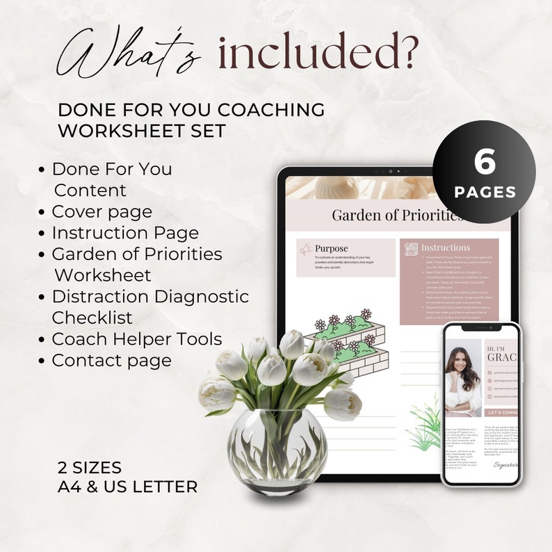 Coaching Session Worksheet for Priorities and Distractions, Done for ...