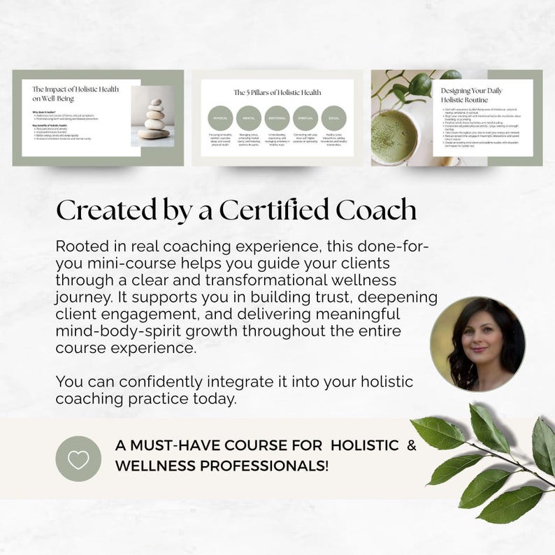 Holistic Health Course Canva Template, Holistic Coach Workbook ...