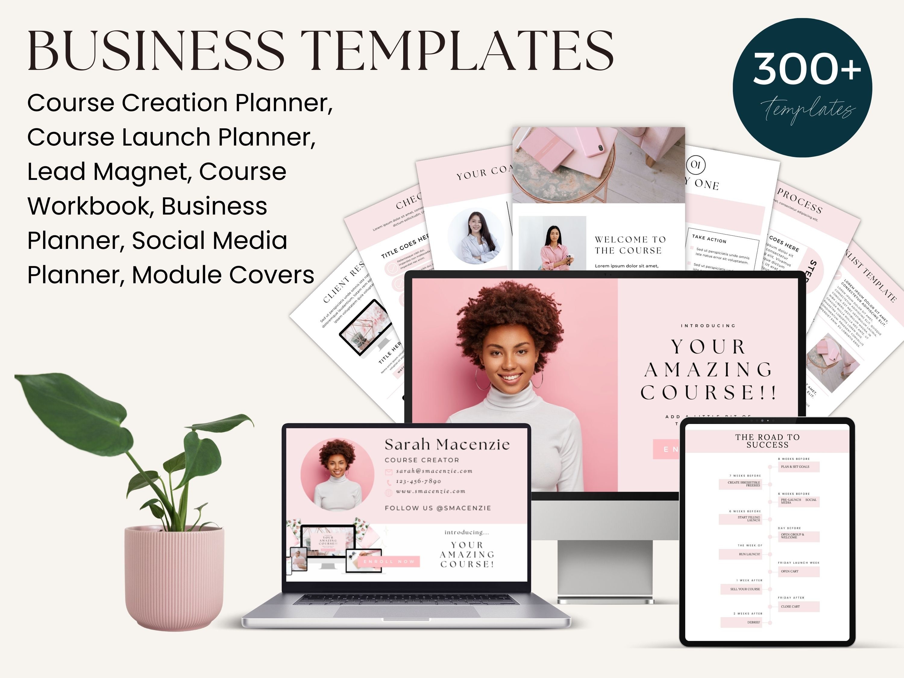 Pink Course Creator Canva Templates Online Course Coach - Etsy