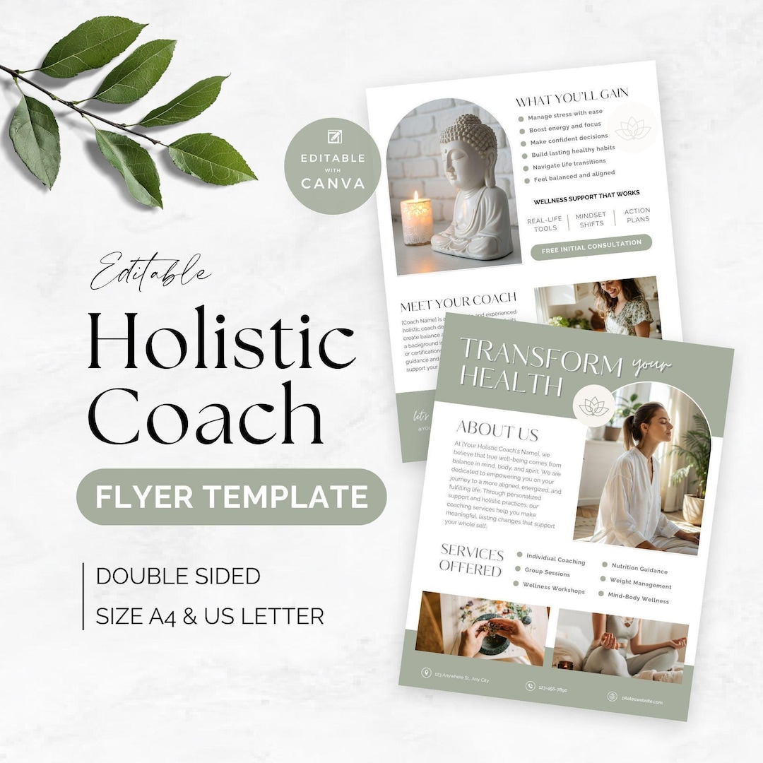 Wellness Coach Flyer, Holistic Therapy Service Promotion, Health and ...