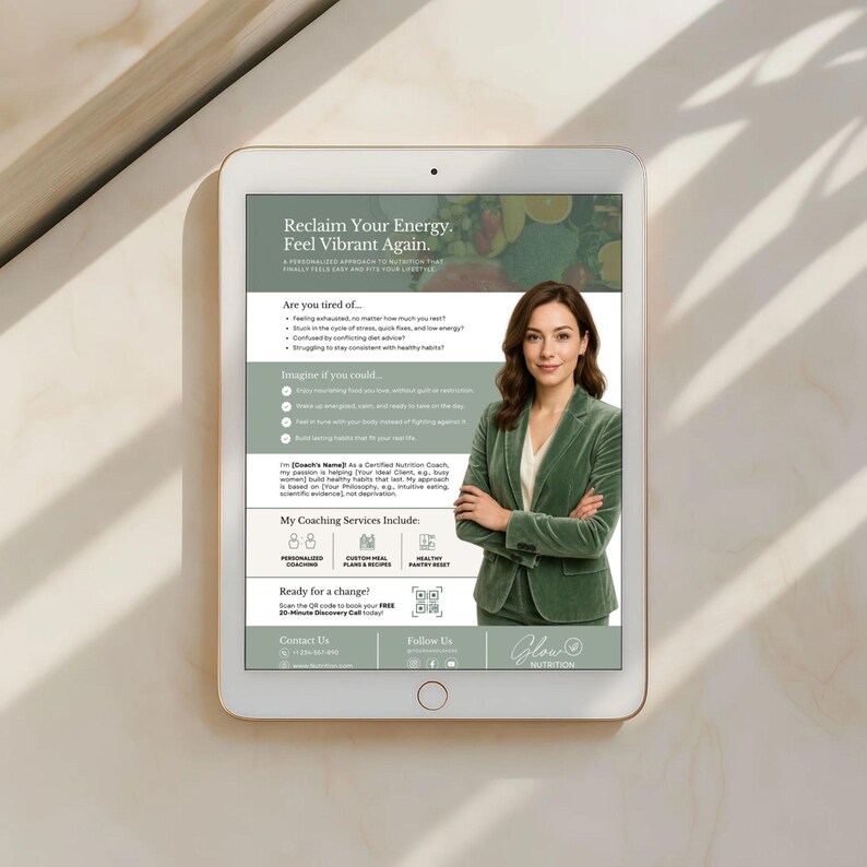 Nutrition Coach Flyer Canva Template, Health Coaching Services Brochure ...