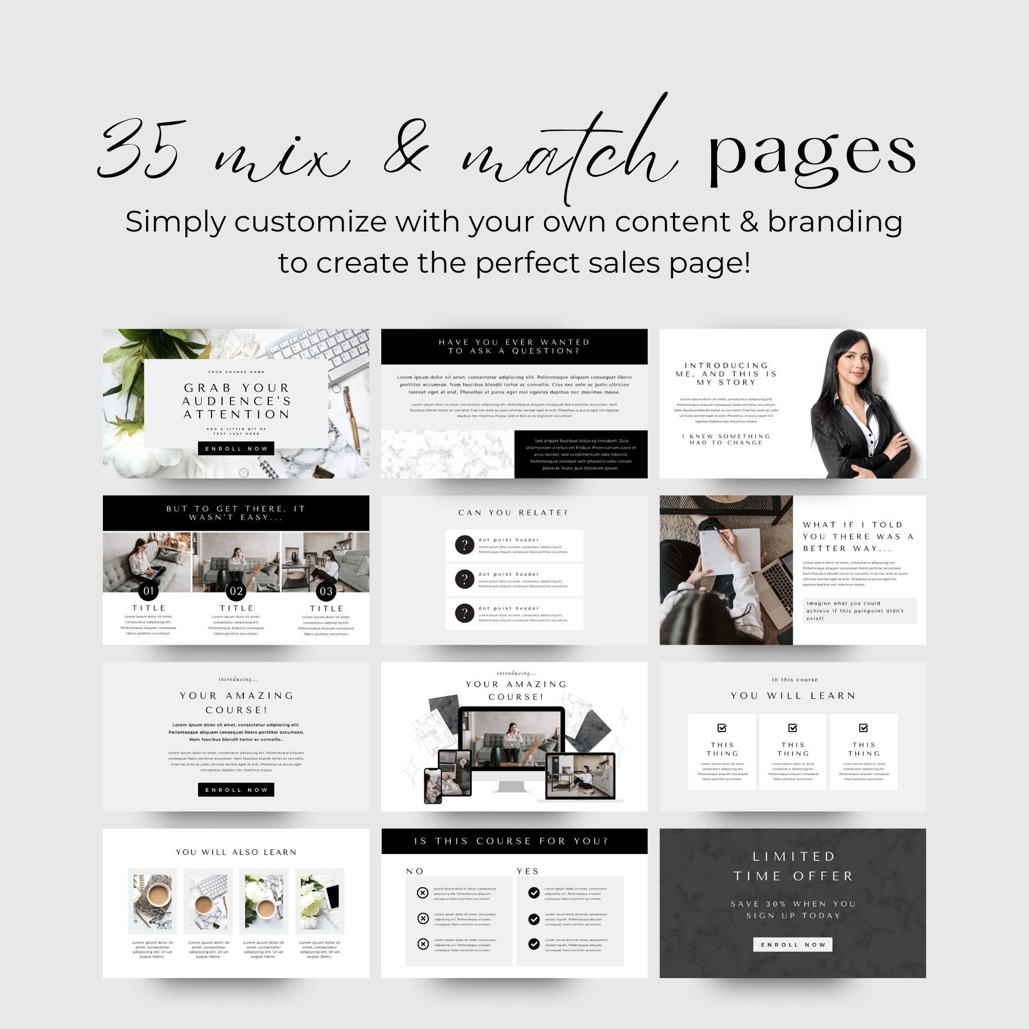 Sales Page Canva Template Coaching Course Sales Page Sales - Etsy