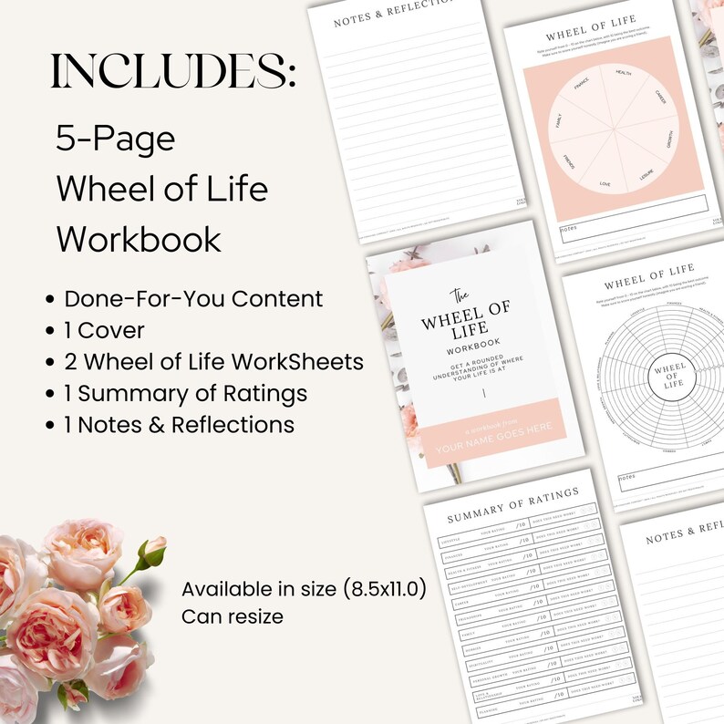 Wheel of Life, Coaching Worksheet Canva Template, Done for You Workbook ...