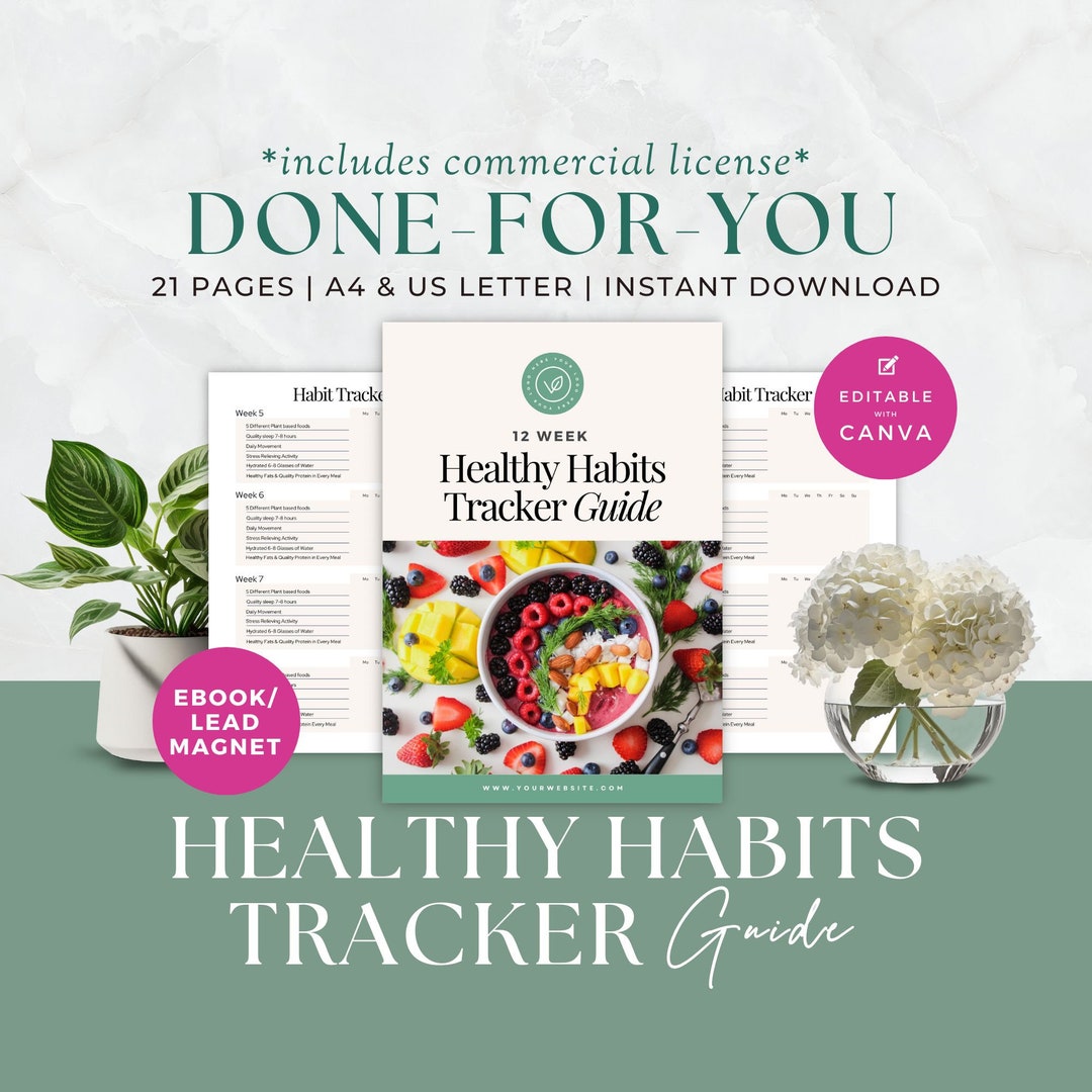 Healthy Habits Tracker, Health Coaching Program Template, Nutrition ...