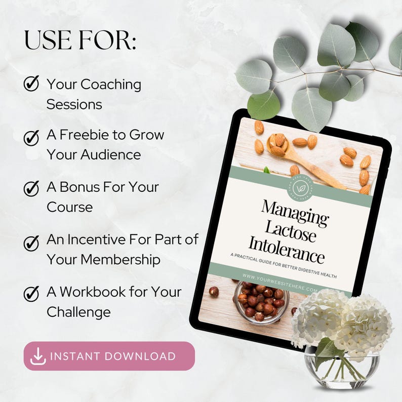 Managing Lactose Intolerance Guide Canva Template | Editable Health ...