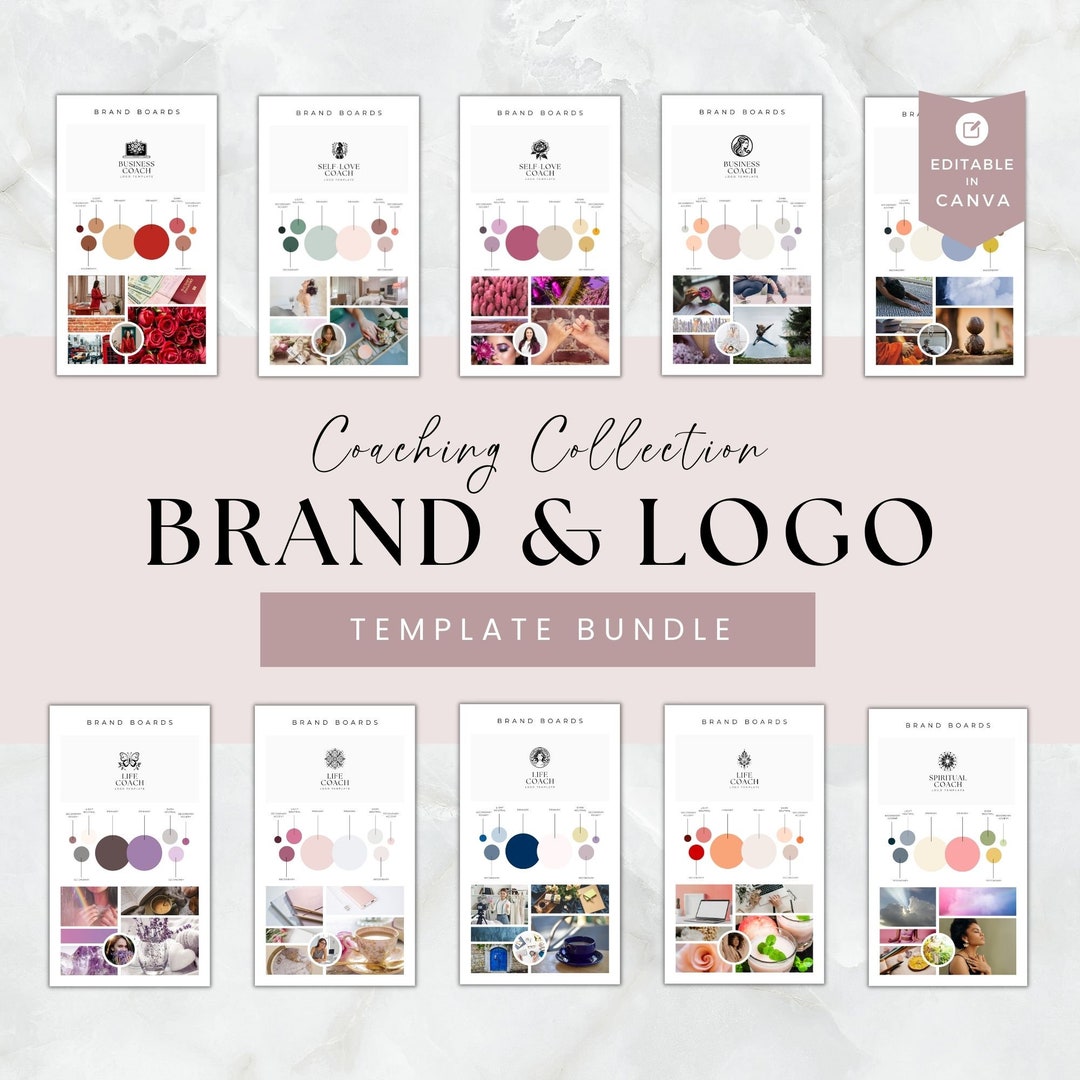 21 Coaching Logo and Brand Board Template Bundle, Business Branding ...