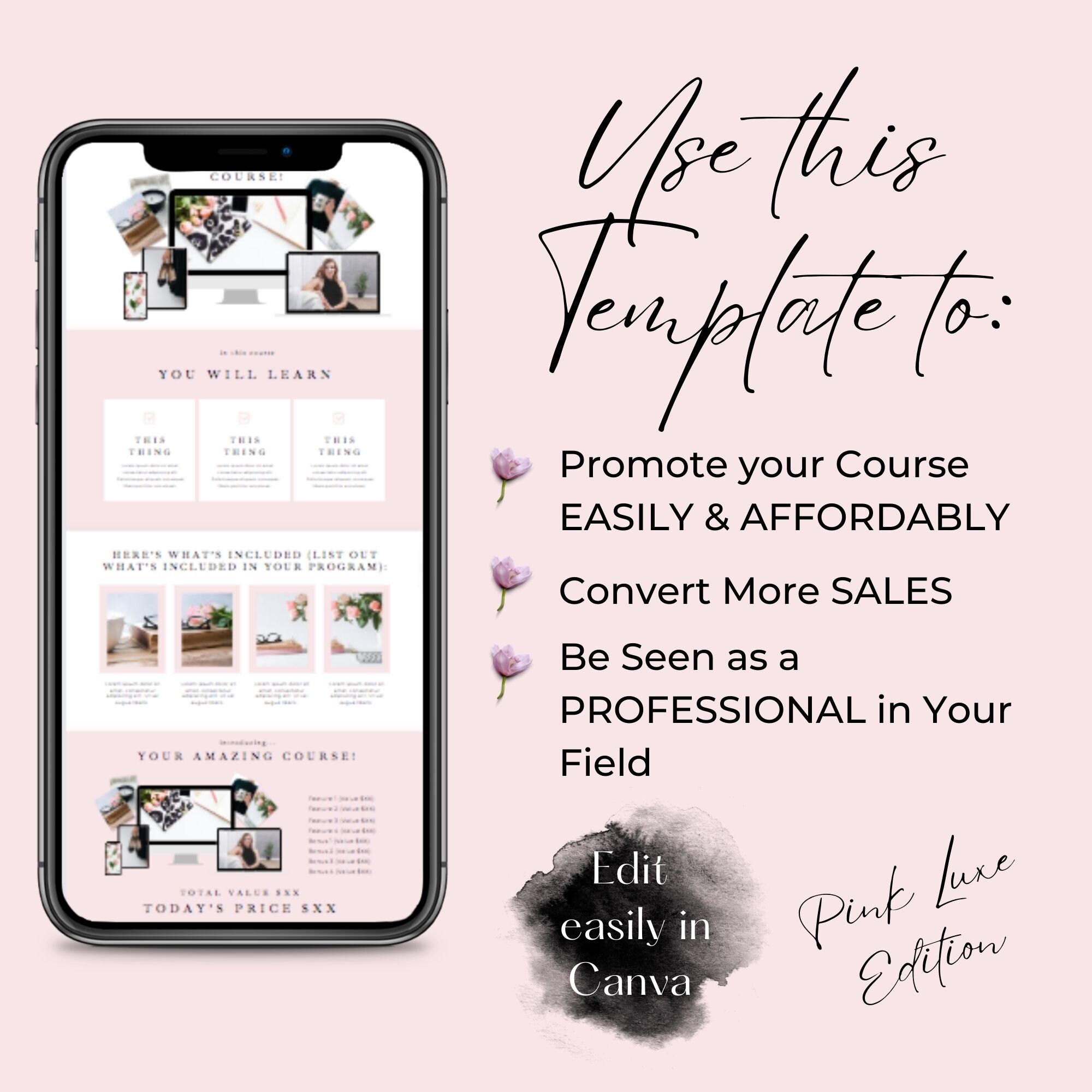 Online Course Sales Page Template Canva, Canva Coaching Sales Page ...