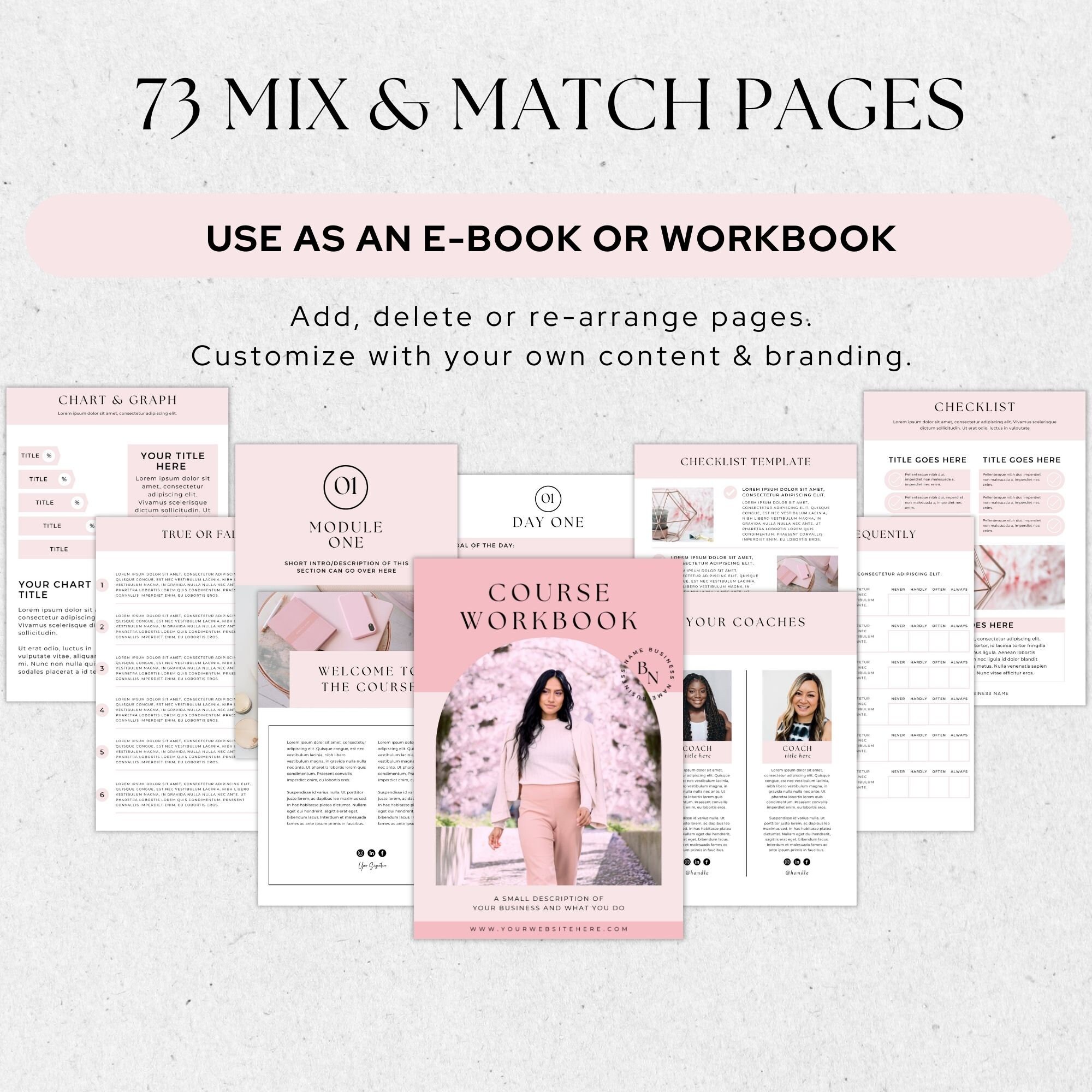 Online Course Workbook Template, Ebook Template for Business Coaching ...