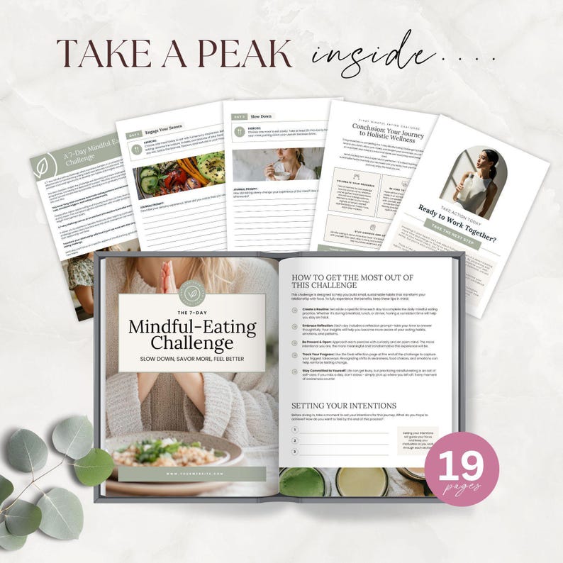 Mindful Eating Challenge Guide & Journal, Health Coach Lead Magnet ...