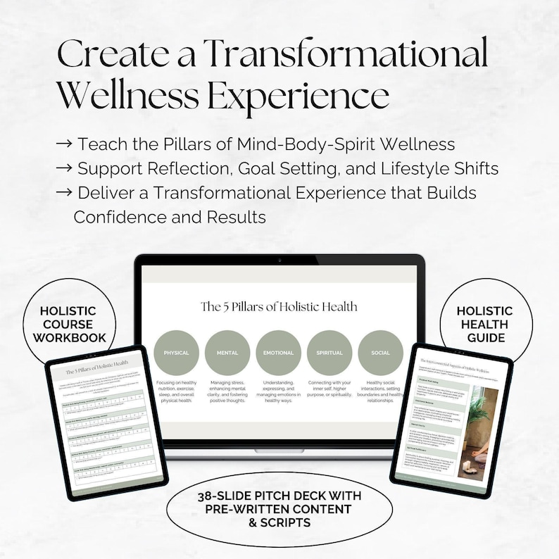 Holistic Health Course Canva Template, Holistic Coach Workbook ...