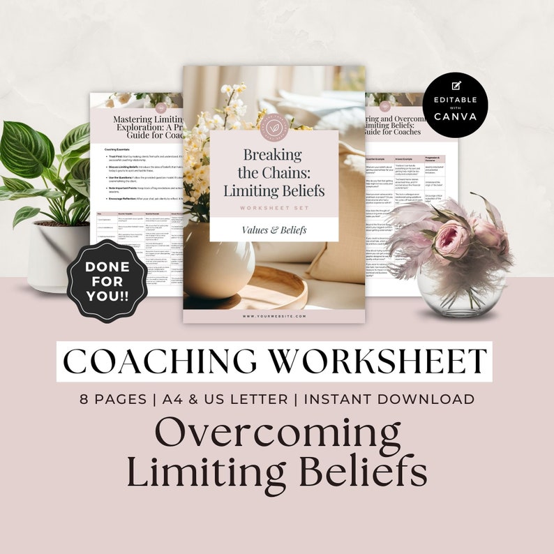 Coaching Worksheet Template, Life Coach Workbook, Client Session ...
