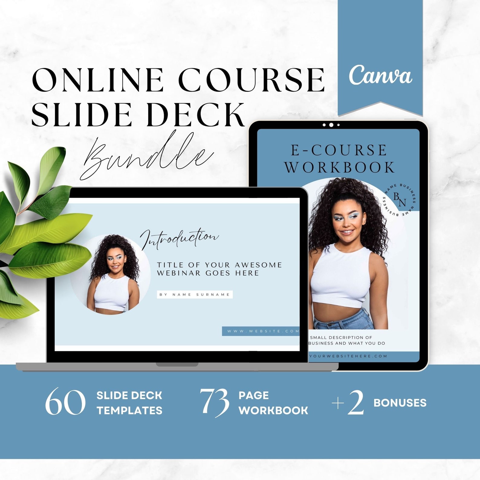 Online Course Slide Deck Template, Ebook and Workbook, Webinar Slides ...