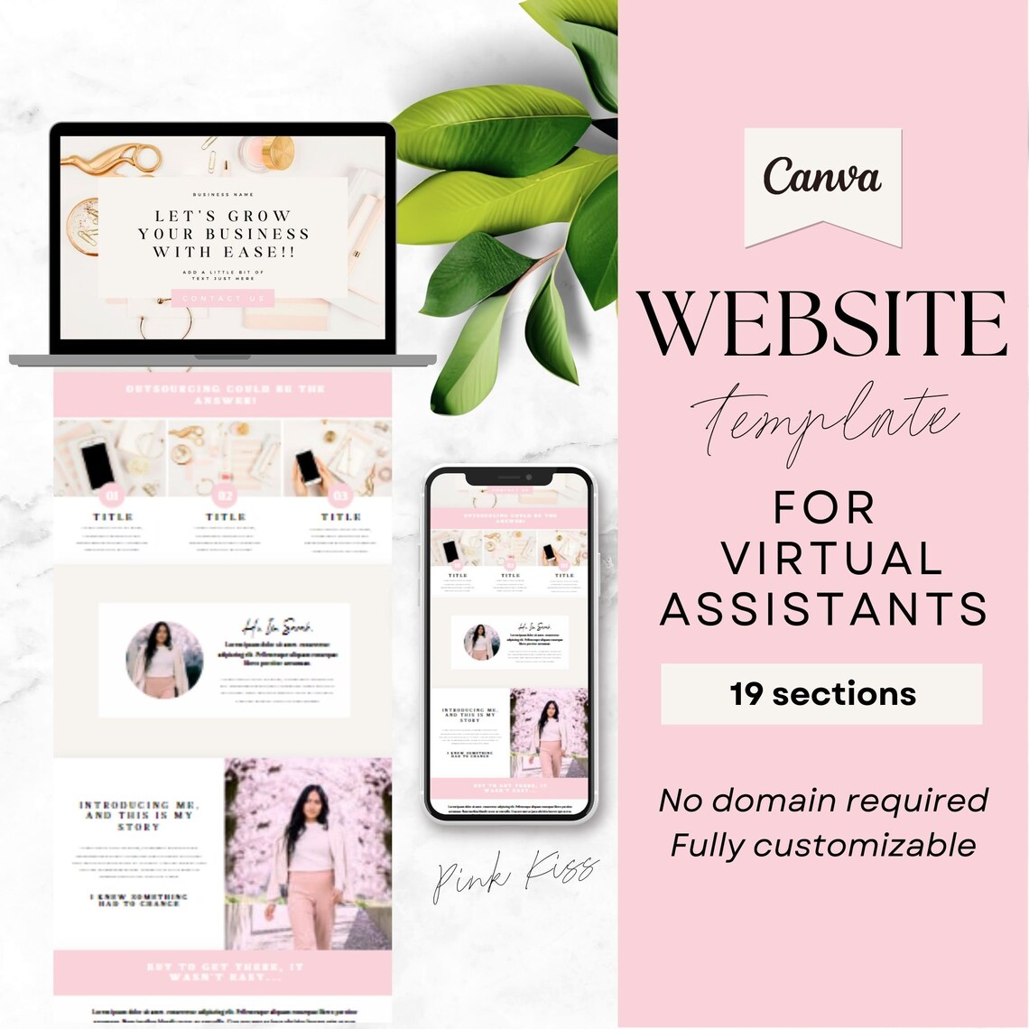 Virtual Assistant Website Template Canva Canva Website Done - Etsy