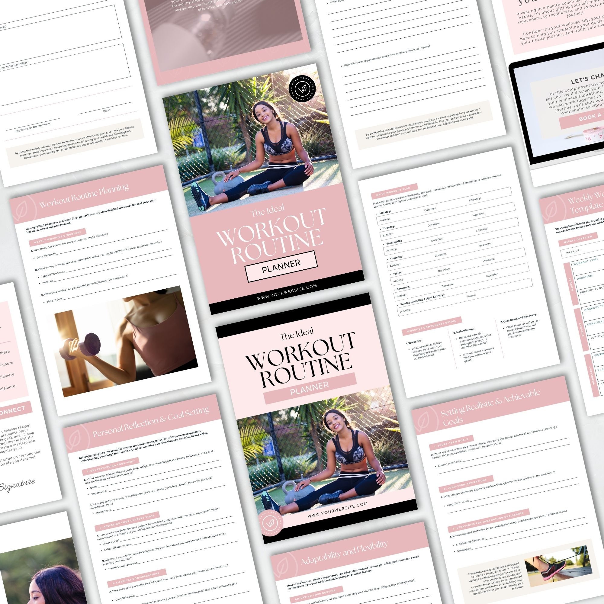 Workout Routine Worksheets and Planner for Clients, Personal Trainer ...