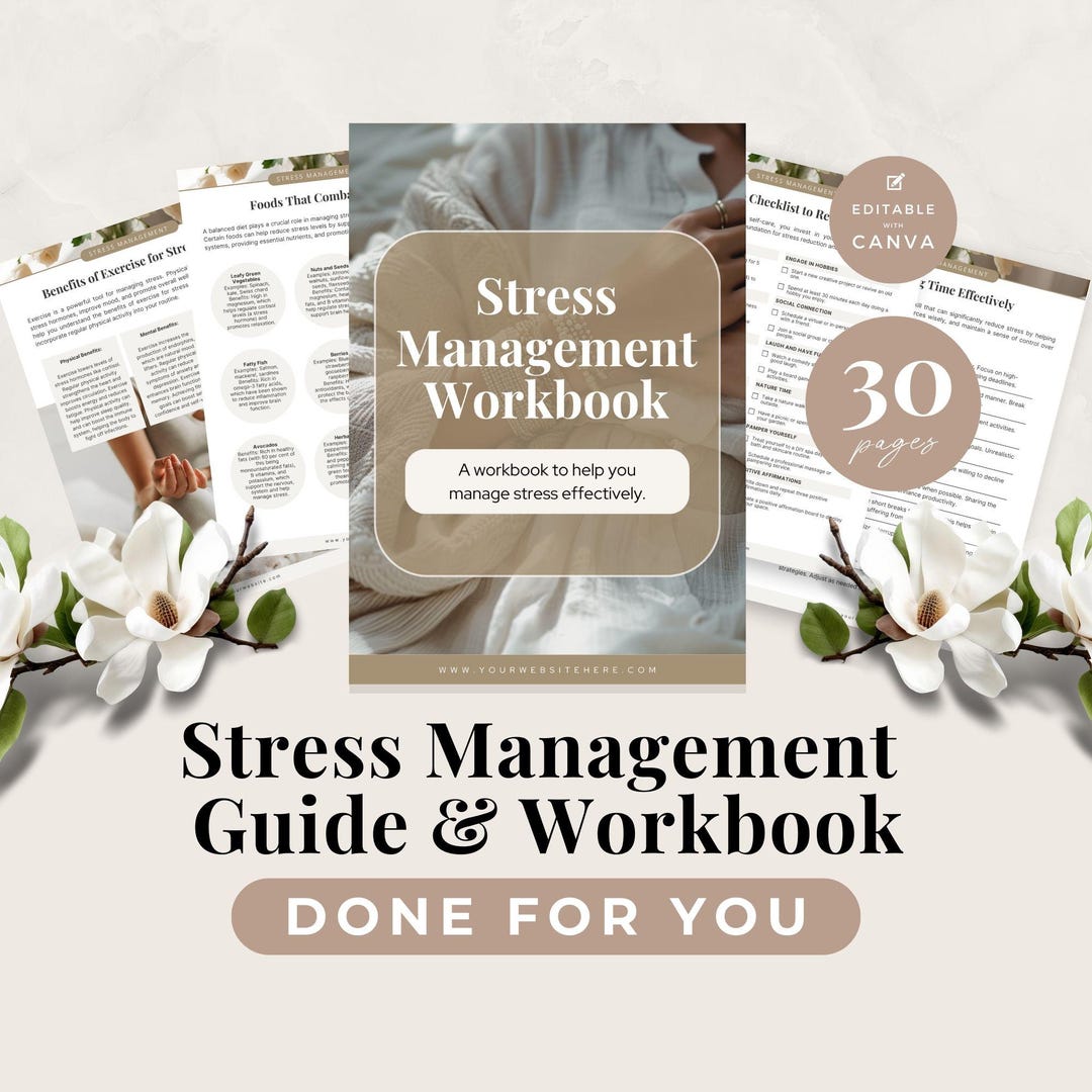 Stress Management Workbook | Life Coaching Worksheets | Ideal for ...