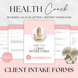 Health Coach Intake Form, Client Questionnaire, Consultation, Welcome ...