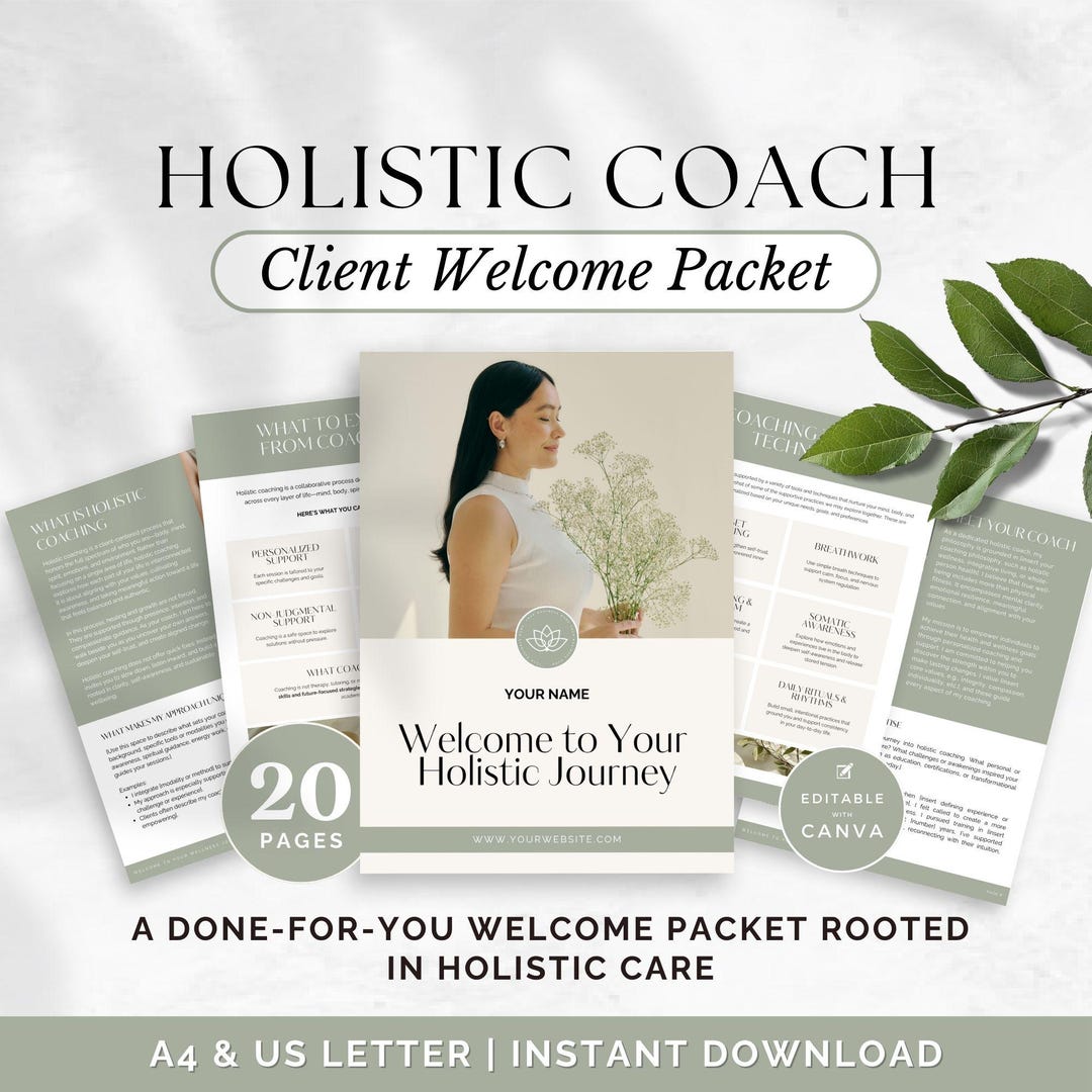 Holistic Coach Welcome Packet, Client Onboarding Guide, Wellness ...