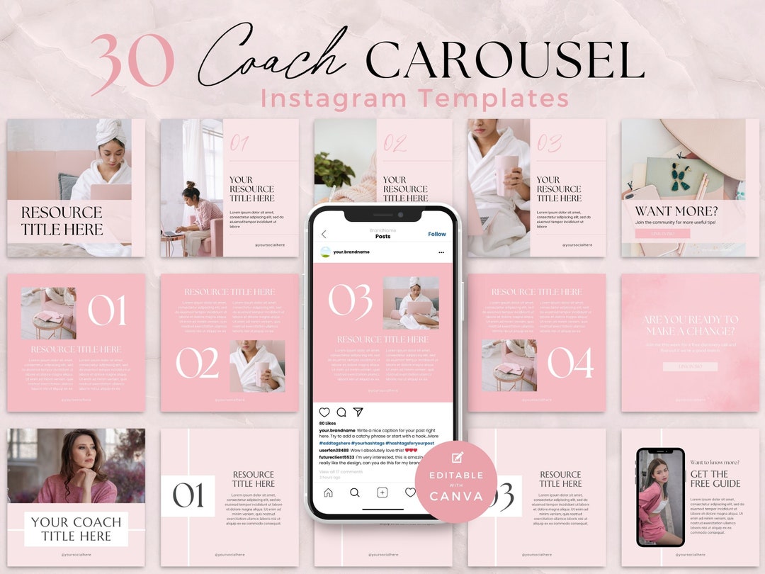 Instagram Carousel Template for Coaches, Life Coach, Slide Post ...