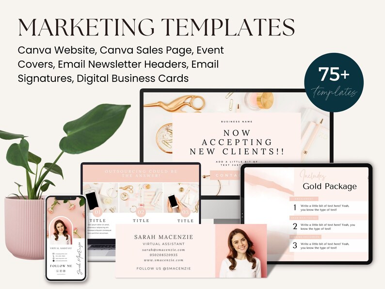 Virtual Assistant Template Bundle Canva VA Templates Social - Etsy