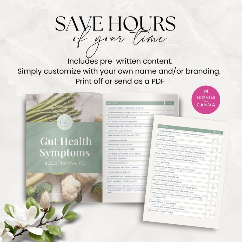 Gut Health Symptoms Questionnaire, Health Coach Intake Form, Client ...