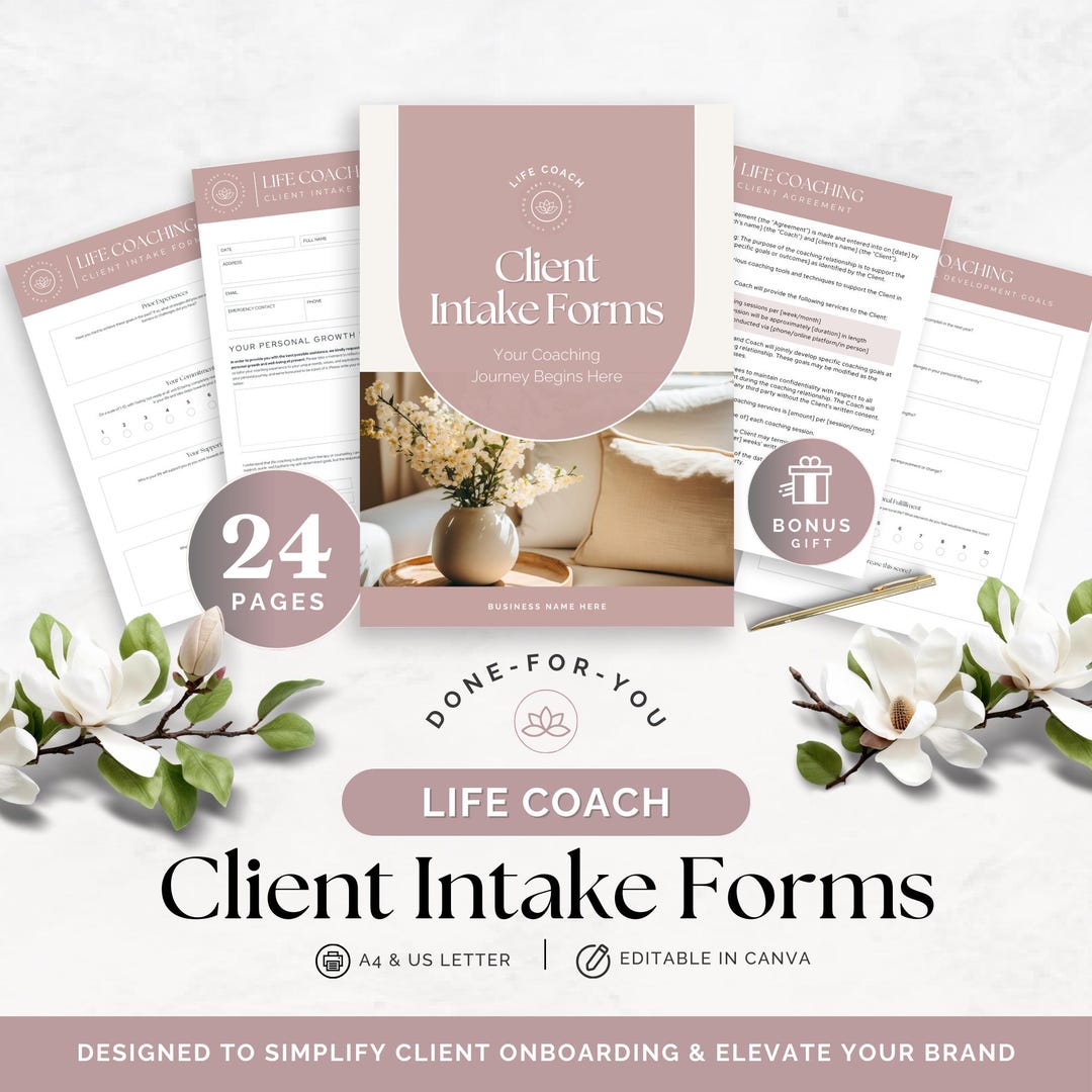 Life Coach Intake Form New Client Onboarding Questionnaire Welcome ...