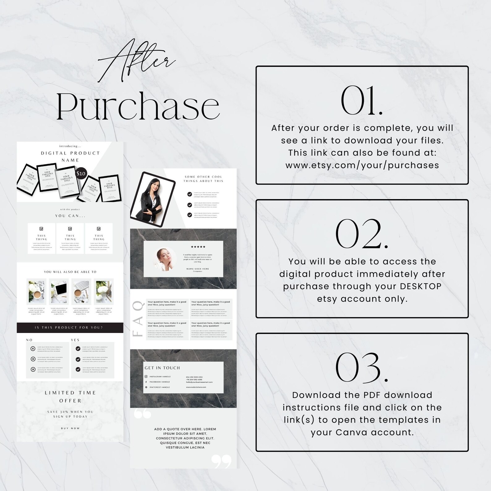 Sales Page Template for Product Canva Canva Digital Product - Etsy