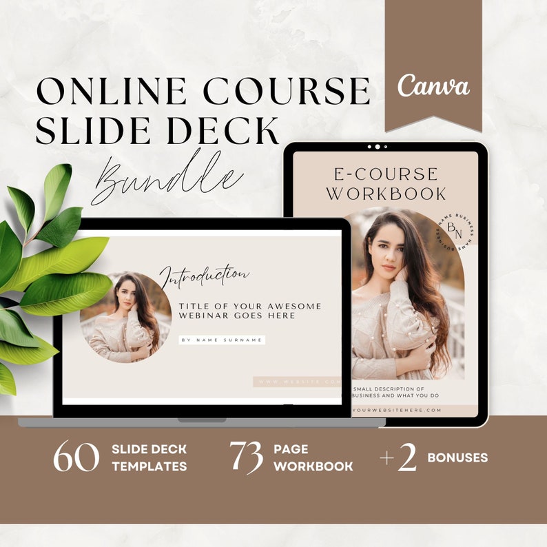 Online Course Slide Deck Template Ebook and Workbook Webinar - Etsy