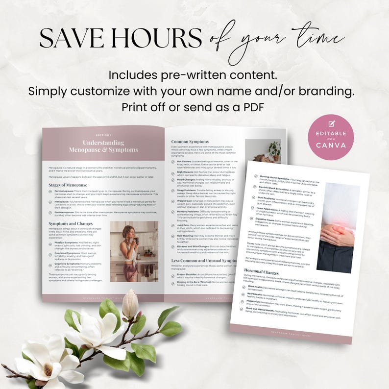 Editable Menopause Guide Template Canva Women's Health Coach Resource ...