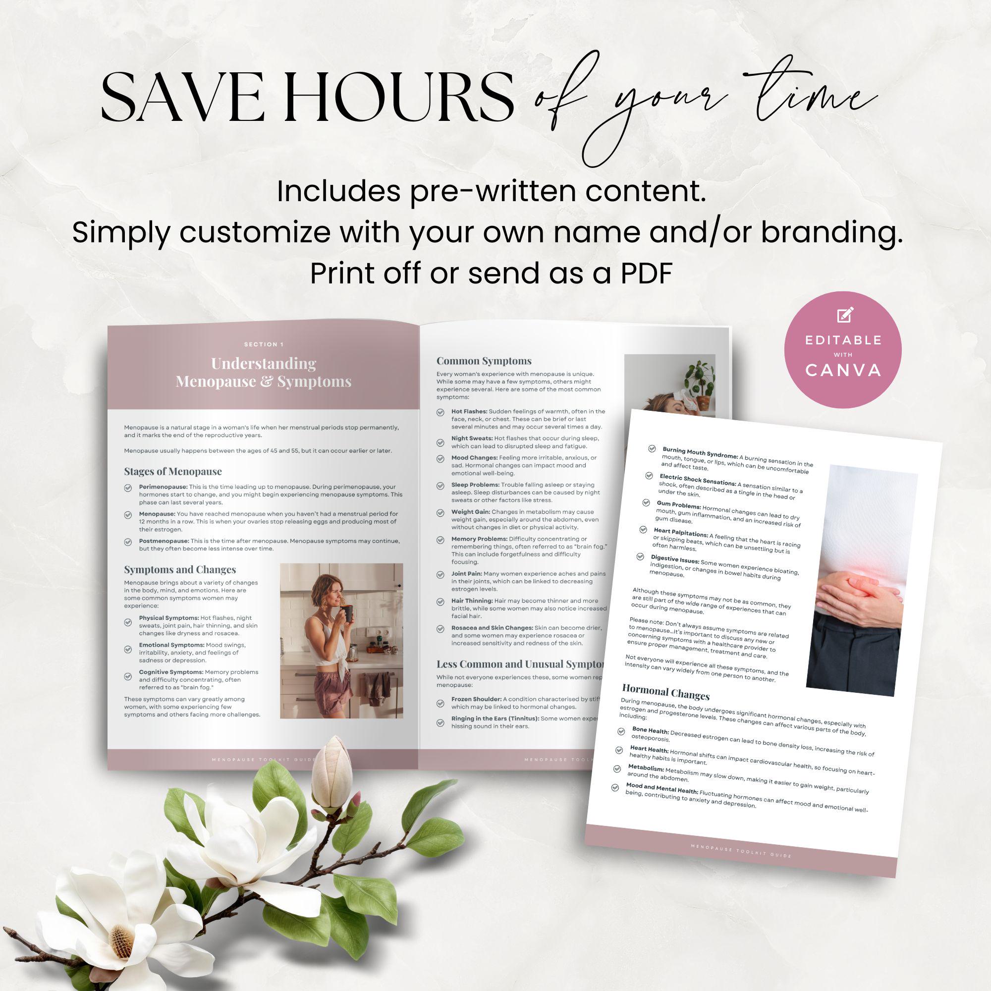 Editable Menopause Guide Template Canva Women's Health Coach Resource ...