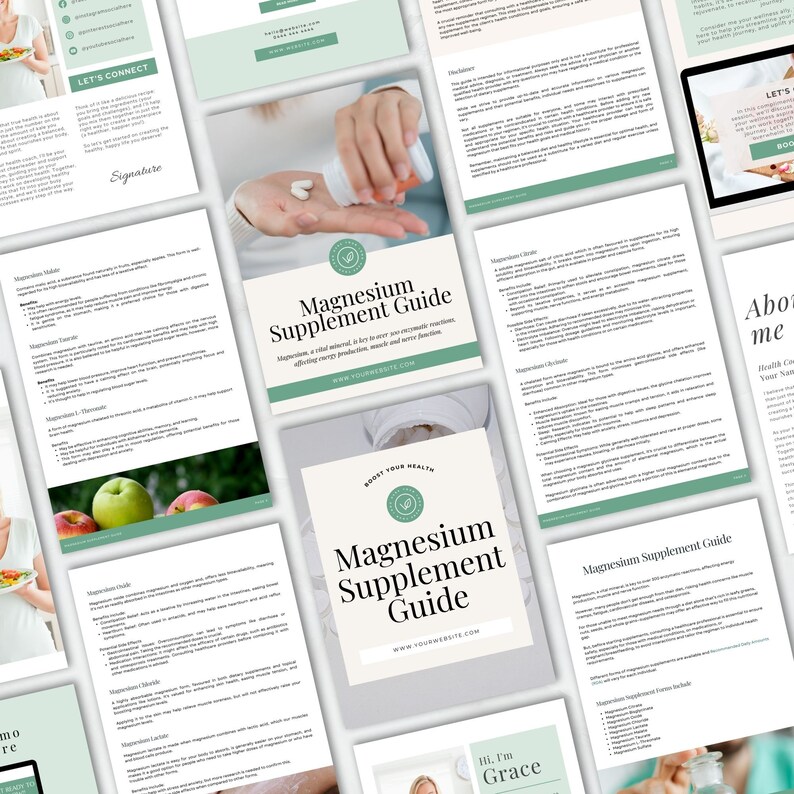 Magnesium Supplement Guide, Nutrition Coach Ebook, Health and Wellness ...