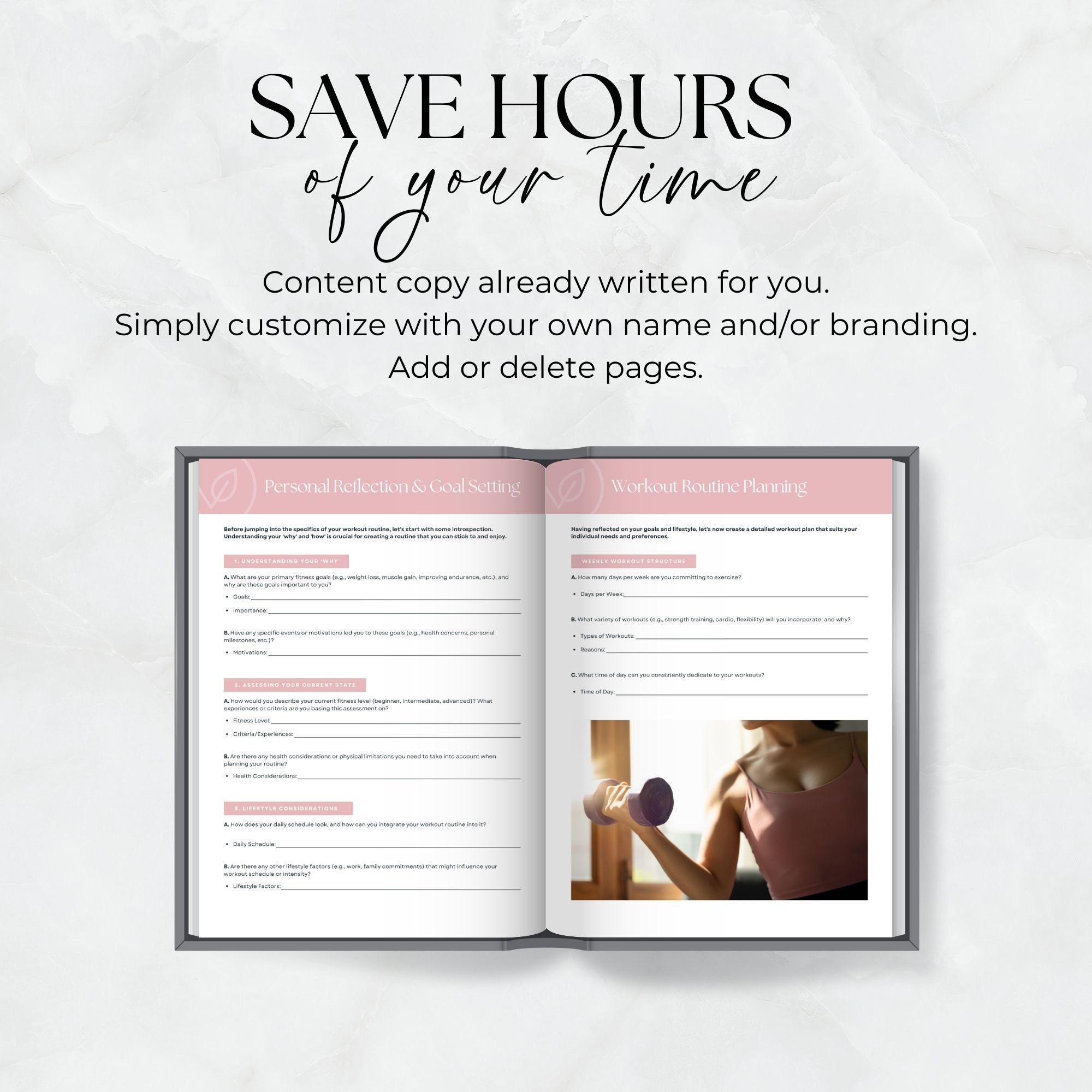 Workout Routine Worksheets and Planner for Clients, Personal Trainer ...