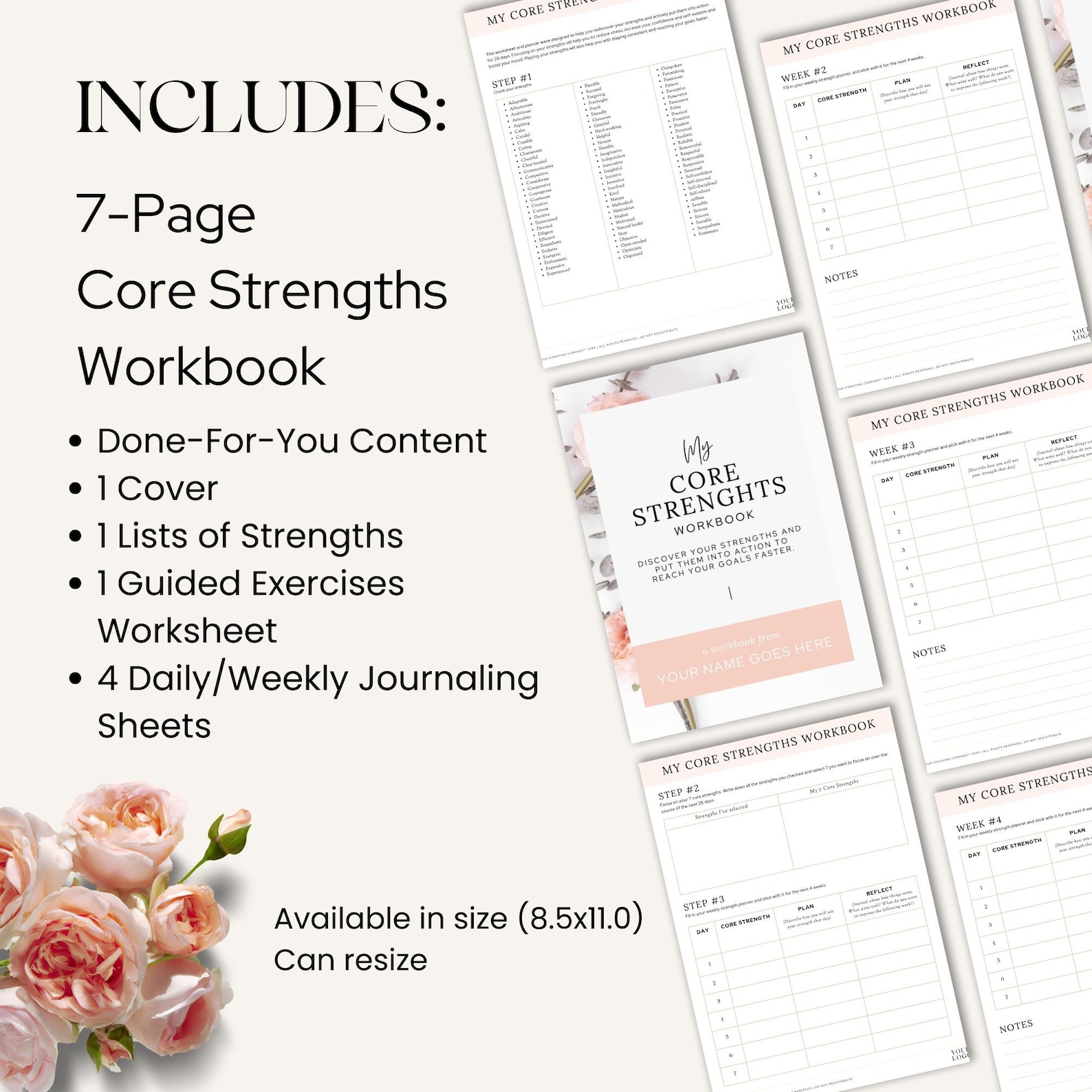 Client Strengths Assessment Tool, Coaching Worksheet Template Canva ...